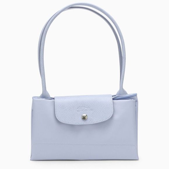 Longchamp | Bags | Longchamp Le Pliage L Sky Blue Nylon And Leather Bag ...